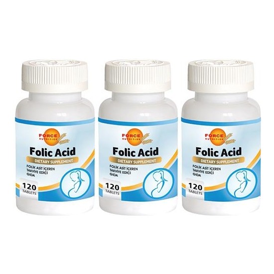 Force Nutrition Folic Acid 400 mcg 3 x 120 Tablet Folik Asit Fiyatı