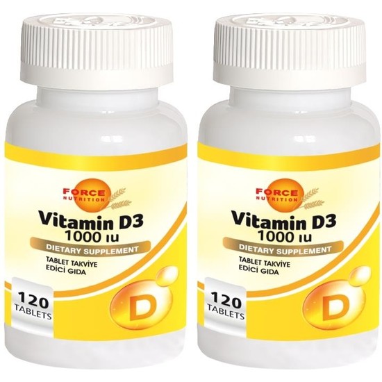Force Nutrition Vitamin D Vitamini 1000 Iu 2 x 120 Tablet Fiyatı