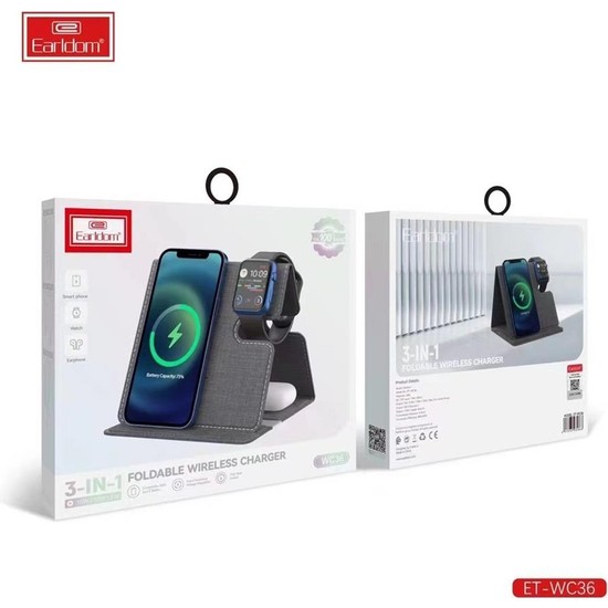 Peeq Earldom WC36 3in1 15W Magsafe Masaüstü Kablosuz Şarj Fiyatı