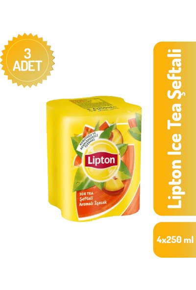 Lipton Ice Tea Şeftali Aromalı 4 x 250 ml ( 3 adet) Lipton Ice Tea Şeftali Aromalı 4 x 250 ml ( 3 adet)