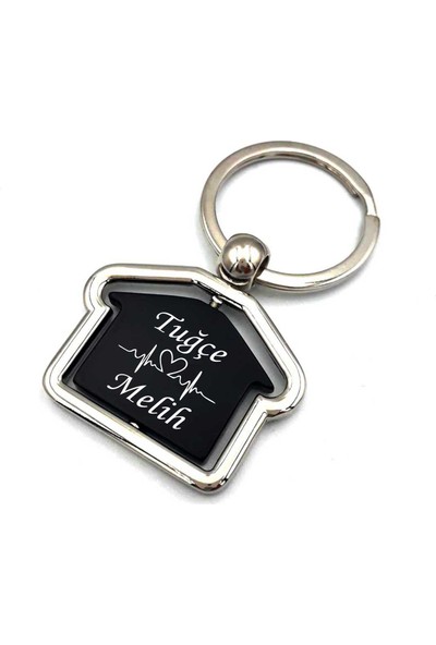 PerakendeShop Kişiye İsme Özel Metal Ev Çift Yönlü Anahtarlık Kalpli PerakendeShop Kişiye İsme Özel Metal Ev Çift Yönlü Anahtarlık Kalpli