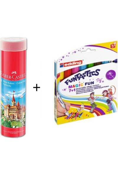 Faber-Castell 24'lü Tüp Kuru Boya + Edding Magic 7+1 Sihirli Keçeli Kalem Faber-Castell 24'lü Tüp Kuru Boya + Edding Magic 7+1 Sihirli Keçeli Kalem