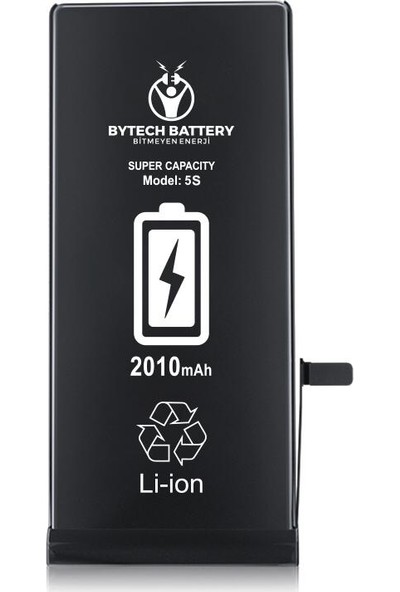 Bytech iPhone 5S 2010 Mah Extra Güçlü Batarya Bytech iPhone 5S 2010 Mah Extra Güçlü Batarya