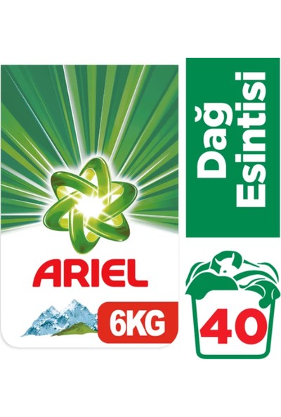 Ariel Toz Çamaşır Deterjanı Dağ Esintisi Beyazlar Için 6 kg Ariel Toz Çamaşır Deterjanı Dağ Esintisi Beyazlar Için 6 kg