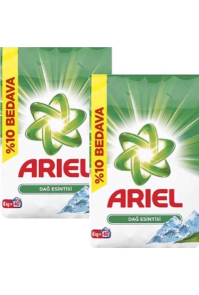 Ariel Matik Toz Deterjan Dağ Esintisi 6 kg x 2 Ariel Matik Toz Deterjan Dağ Esintisi 6 kg x 2