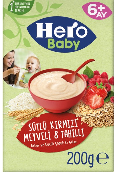 Hero Baby Sütlü Kırmızı Meyveli  8 Tahıllı