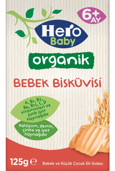 Hero Baby Organik Bebek Bisküvisi 125g Hero Baby Organik Bebek Bisküvisi 125g