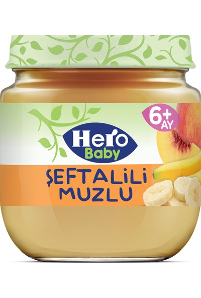 Hero Baby Şeftali ve Muz Püreli Kavanoz Mama 125g