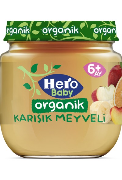 Hero Baby Organik Karışık Meyveli Püresi Kavanoz Mama 120g Hero Baby Organik Karışık Meyveli Püresi Kavanoz Mama 120g