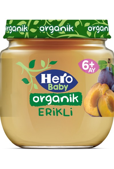 Hero Baby Organik Erik Püresi Kavanoz Mama 120g Hero Baby Organik Erik Püresi Kavanoz Mama 120g