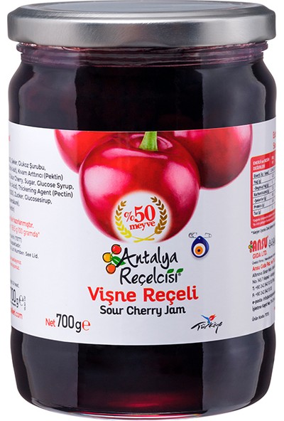 Antalya Reçelcisi Vişne Reçeli %50 Meyve Klasik Seri 700 Gr Antalya Reçelcisi Vişne Reçeli %50 Meyve Klasik Seri 700 Gr