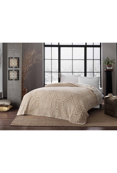 Taç Pamuk Battaniye Evana Cappucino Tek Kişilik Taç Pamuk Battaniye Evana Cappucino Tek Kişilik