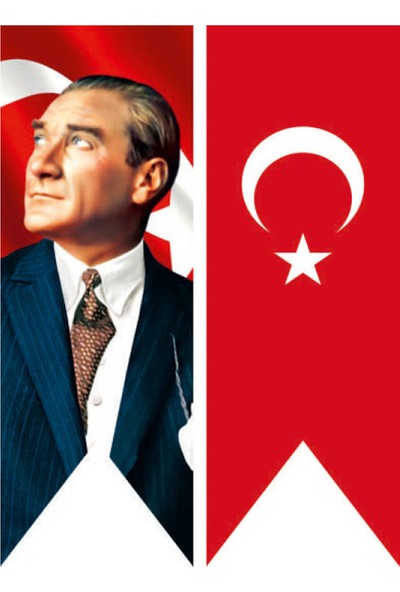 Atatürk ve Türk Bayrağı Kırlangıç Ikili Set 50 x 200 cm