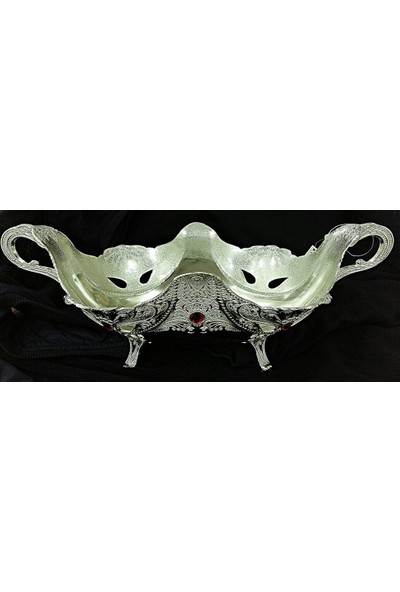 Ceyyiz Gondol Ayaklı Kırmızı Taşlı Telkari Büyük 42x 17 x15cm