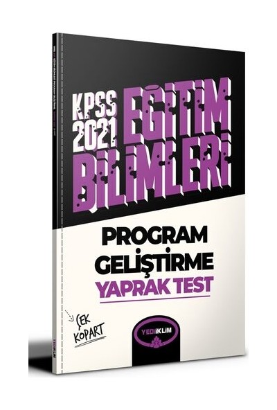 Yediiklim Yayınları KPSS 2021 Eğitim Bilimleri Program Geliştirme Çek Kopart Yaprak Test