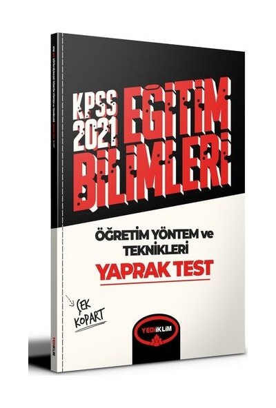 Yediiklim Yayınları KPSS 2021 Eğitim Bilimleri Öğretim Yöntem ve Teknikleri Çek Kopart Yaprak Test