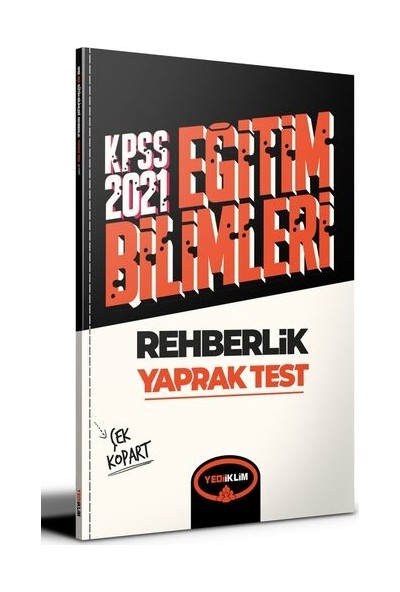 Yediiklim Yayınları KPSS 2021 Eğitim Bilimleri Rehberlik Çek Kopart Yaprak Test Yediiklim Yayınları KPSS 2021 Eğitim Bilimleri Rehberlik Çek Kopart Yaprak Test