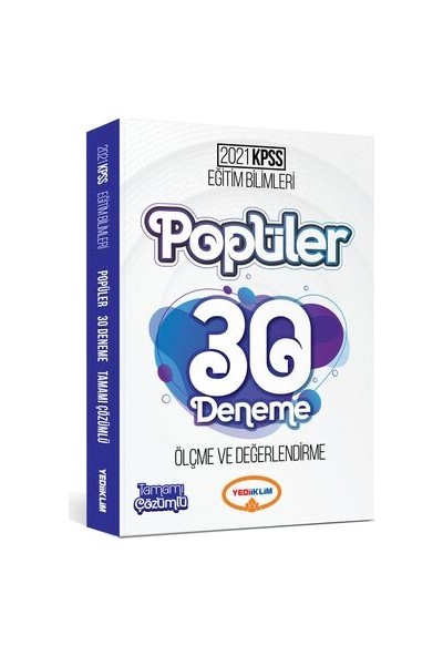 Yediiklim Yayınları KPSS 2021 Eğitim Bilimleri Popüler Ölçme ve Değerlendirme Tamamı Çözümlü 30 Deneme Yediiklim Yayınları KPSS 2021 Eğitim Bilimleri Popüler Ölçme ve Değerlendirme Tamamı Çözümlü 30 Deneme