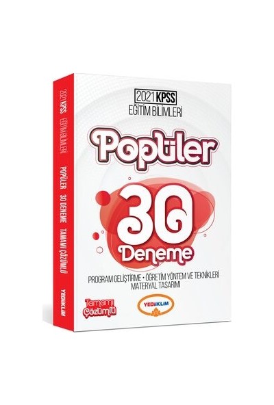Yediiklim Yayınları KPSS 2021 Eğitim Bilimleri Popüler Program Geliştirme - Öğretim Yöntem ve Teknikleri Tamamı Çözümlü 30 Denem Yediiklim Yayınları KPSS 2021 Eğitim Bilimleri Popüler Program Geliştirme - Öğretim Yöntem ve Teknikleri Tamamı Çözümlü 30 Denem