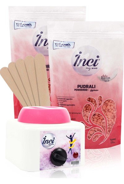 İnci Ağda Pudralı 2 Kutu + Ağda Makinesi İnci Ağda Pudralı 2 Kutu + Ağda Makinesi