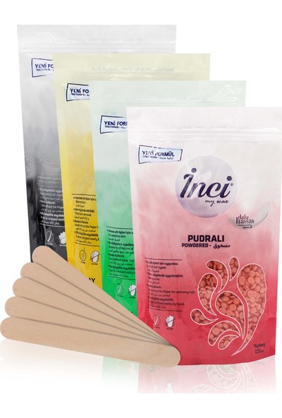 İnci Ağda 4 Kutu - Azulen, Klasik, Pudralı, Peeling Etkili Siyah İnci Ağda 4 Kutu - Azulen, Klasik, Pudralı, Peeling Etkili Siyah