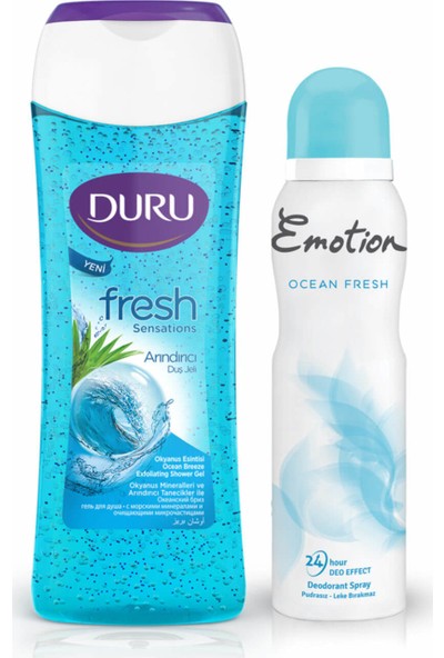 Duru Okyanus Esintisi Duş Jeli 250 ml + Emotion Ocean Fresh Kadın Deodorant 150 ml