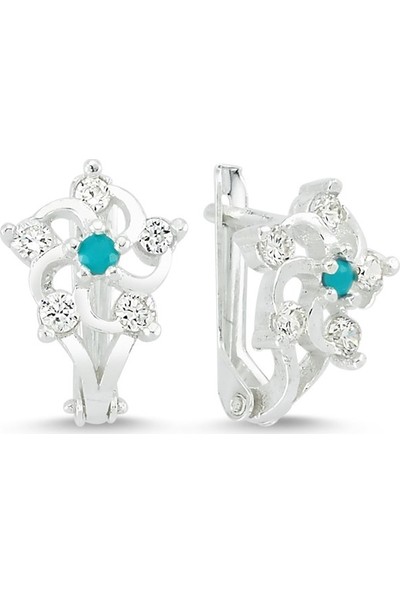 Jelux Silver Rüzgar Gülü Model Firuze Taşlı Çocuk Küpesi Jelux Silver Rüzgar Gülü Model Firuze Taşlı Çocuk Küpesi