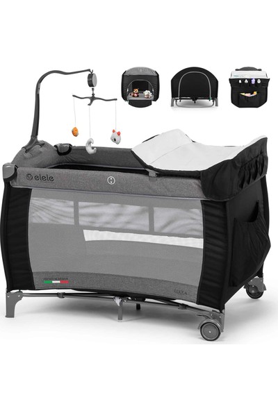 Elele Lucca Dönenceli Oyun Parkı 70 x 110 cm Siyah-Gri