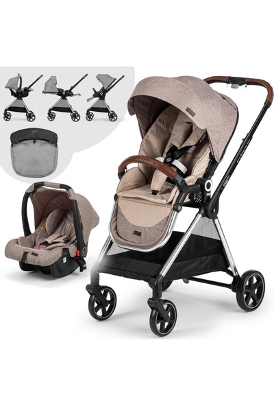 Elele Mido Travel Sistem Bebek Arabası Kahverengi