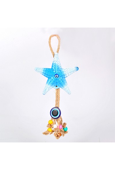 Bimbambom Deniz Yıldızı Mavi Beyaz Çatlatma Sarkaç Duvar Süsü Bimbambom Deniz Yıldızı Mavi Beyaz Çatlatma Sarkaç Duvar Süsü