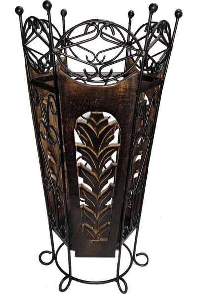 Nettenevime Dekoratif Şemsiyelik Ahşap El Oyma Hindistan Dan Ithal