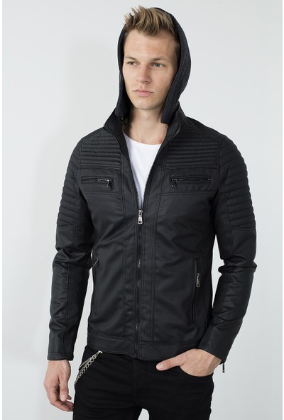Buratti Fermuarlı Çıkarılabilir Kapüşonlu Suni Deri Ceket Erkek Deri Ceket 5854008 Buratti Fermuarlı Çıkarılabilir Kapüşonlu Suni Deri Ceket Erkek Deri Ceket 5854008