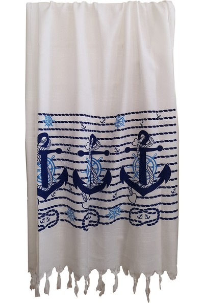 Melis Peştemal Banyo Havlusu Spa Sauna ve Plaj Havlusu 95 x 180 cm Çapa Baskılı