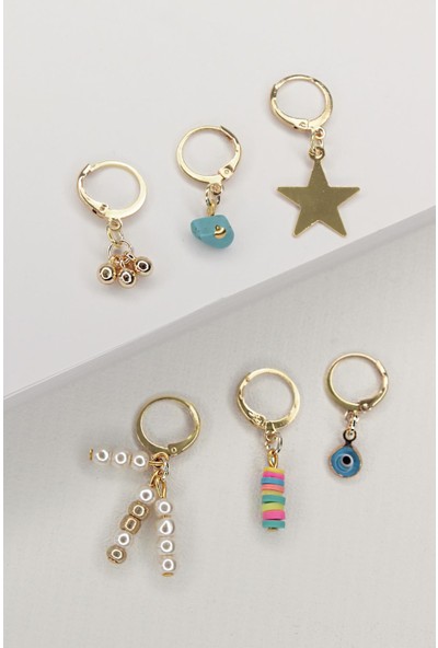 New Obsessions Renkli Nazar Küpe Seti New Obsessions Renkli Nazar Küpe Seti