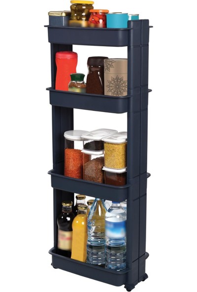 Motek Çok Amaçlı Tekerlekli Raf Banyo Rafı Mutfak Rafı Mr-04 Motek Çok Amaçlı Tekerlekli Raf Banyo Rafı Mutfak Rafı Mr-04