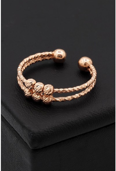 Akyüz Gümüş Dorika Ayarlanabilir Roz Gümüş Yüzük 061