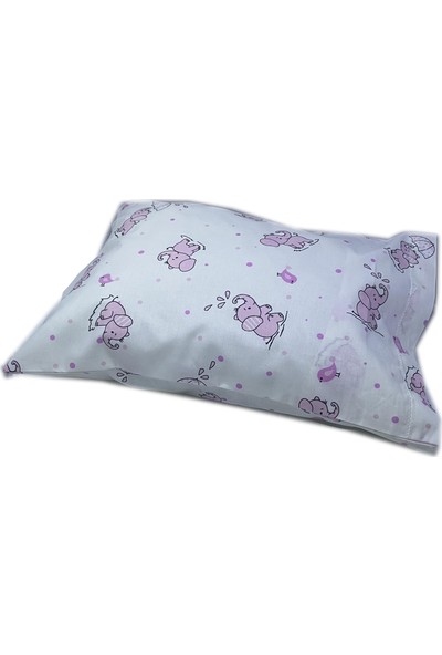 Pafuli El Yapımı Bebek Yastık Kılıfı 35 x 45 cm Pembe Sevimli Filler