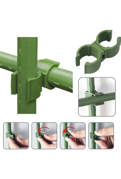 Bahçem Bitki Destek Çubuğu Bağlantı Konnektörü Çok Fonksiyonlu 16 mm 6'lı