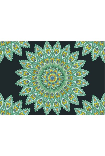 Beyaz Martı Çift Taraflı 6'lı Amerikan Servis Takımı Mandala Desenli ve Yeşil Kareli Beyaz Martı Çift Taraflı 6'lı Amerikan Servis Takımı Mandala Desenli ve Yeşil Kareli