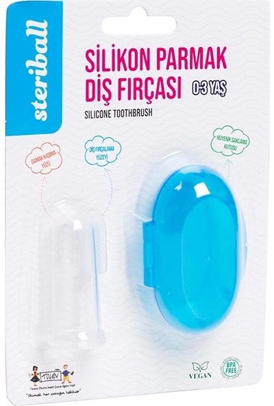 Steriball Silikon Parmak Diş Fırçası - Mavi