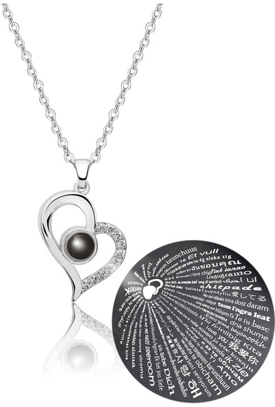 Papatya Silver Seni Seviyorum Yazılı 100 Dilde 925 Ayar Gümüş Kolye Papatya Silver Seni Seviyorum Yazılı 100 Dilde 925 Ayar Gümüş Kolye