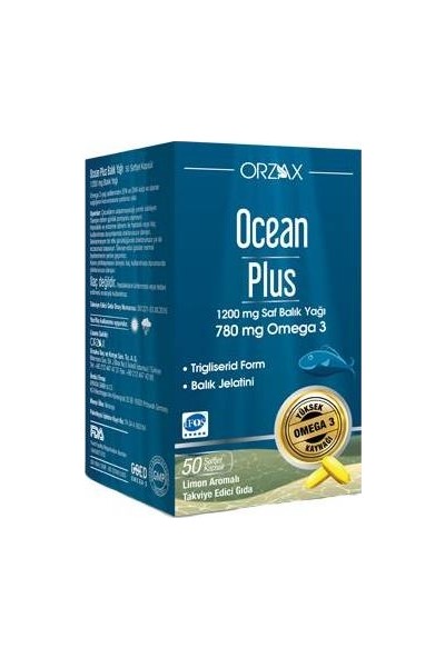 Ocean Plus Omega 3 Saf Balık Yağı 50 Kapsül 1200 Mg Ocean Plus Omega 3 Saf Balık Yağı 50 Kapsül 1200 Mg