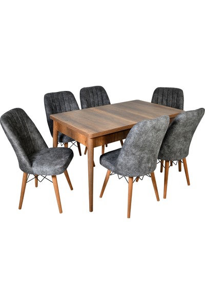 Efe Barok Kelebek Açılır Ahşap Ayaklı Yemek Masası