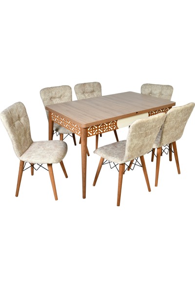 Efe Sümela Kelebek Açılır Ahşap Ayaklı 6 Kişilik Yemek Masası Efe Sümela Kelebek Açılır Ahşap Ayaklı 6 Kişilik Yemek Masası