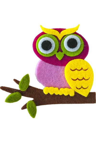 Toptan Keçe Keçe Dallı Baykuş Süsü 3 Adet Keçeden Baykuş Figürü