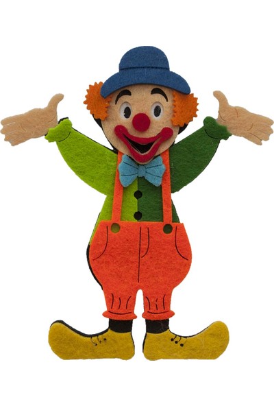 Toptan Keçe Keçe Palyaço Figürü 3 Adet Keçeden Palyanço Süsü