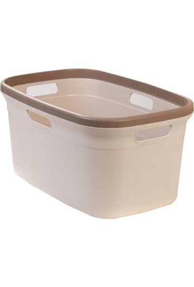 Motek Çamaşır Sepeti Çamaşır Selesi Kahve+Krem