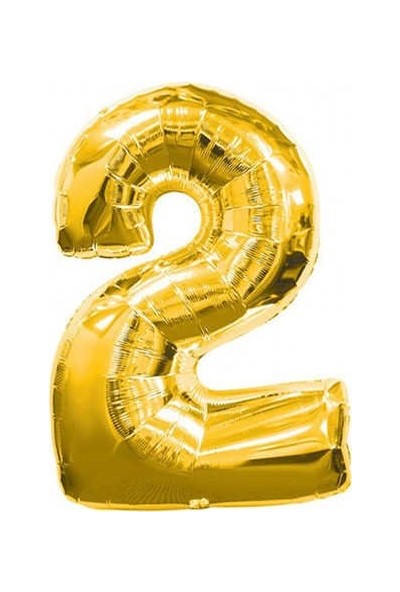 Araget 40 cm Altın Renk Folyo Balon 2 Rakamı Araget 40 cm Altın Renk Folyo Balon 2 Rakamı