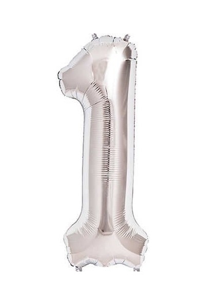Araget 40 cm Gümüş Renk Folyo Balon 1 Rakamı Araget 40 cm Gümüş Renk Folyo Balon 1 Rakamı