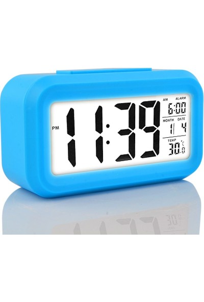 Bestac Fotoselli Işık Sensörlü Termometreli Alarmlı Dijital Masa Saati